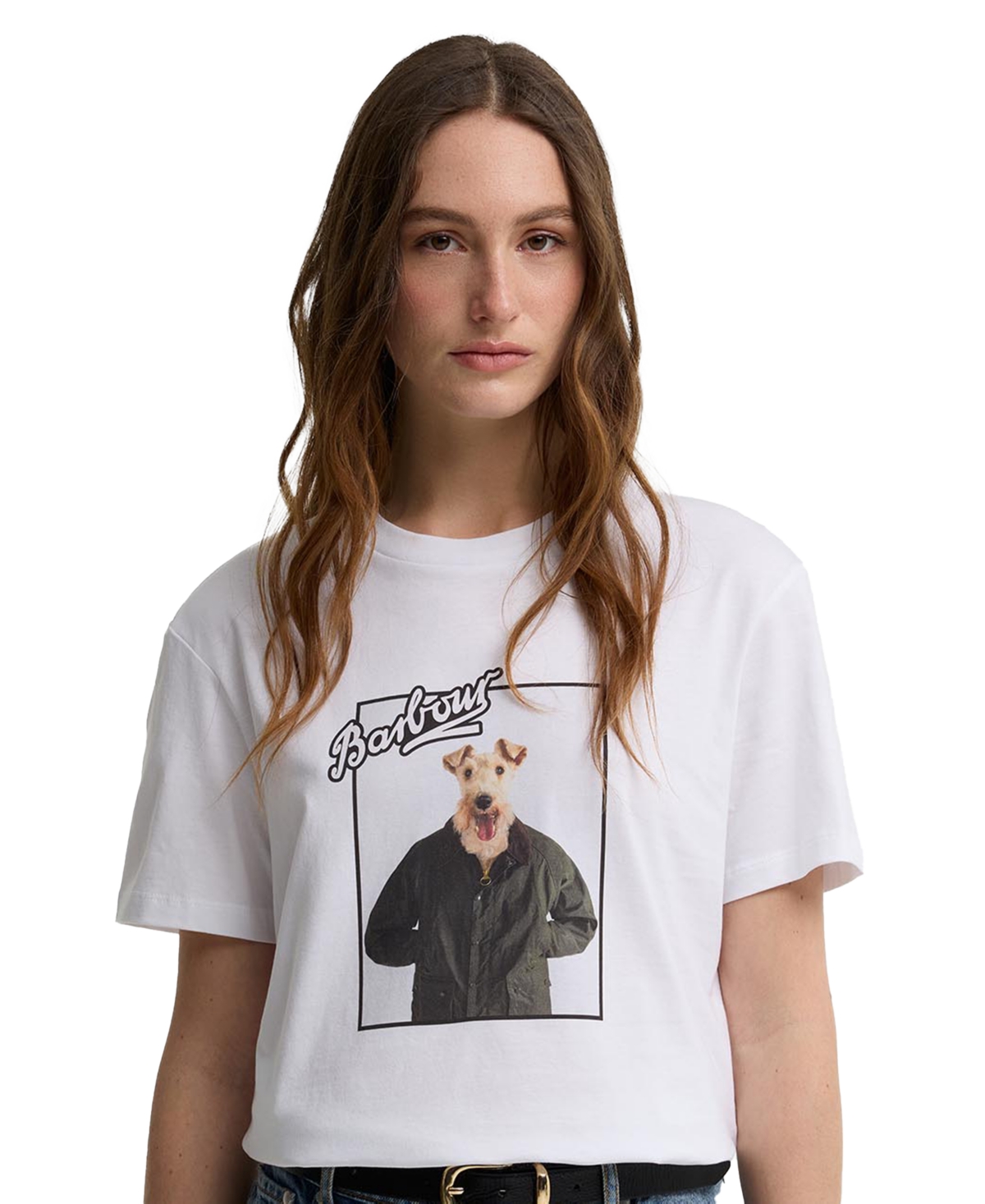 Click here for Barbour Womens Mariana Dog Graphic Crewneck T-Shir... prices
