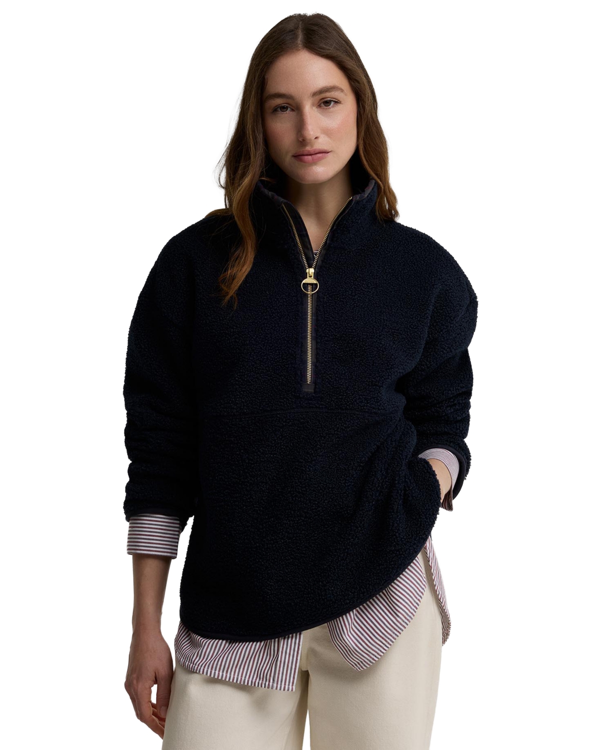 Click here for Barbour Womens Merys Half-Zip Polar Fleece Sweatsh... prices