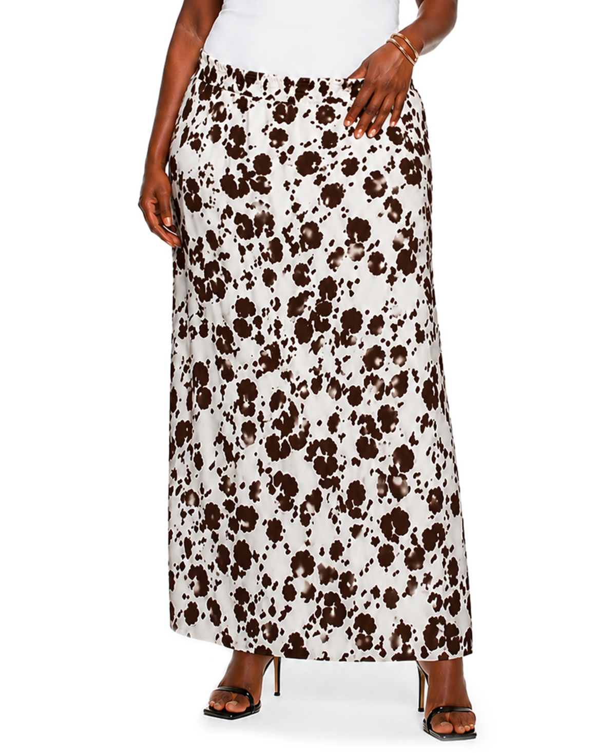 Click here for Coin 1804 Plus Size Cow Print Elastic Waist Maxi S... prices