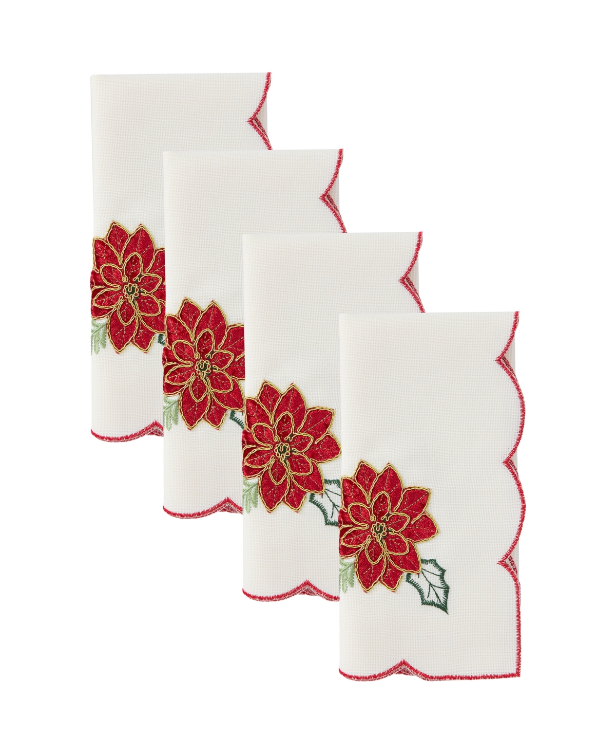 Click here for Elrene Holiday Poinsettia Embroidered Napkin  Set... prices