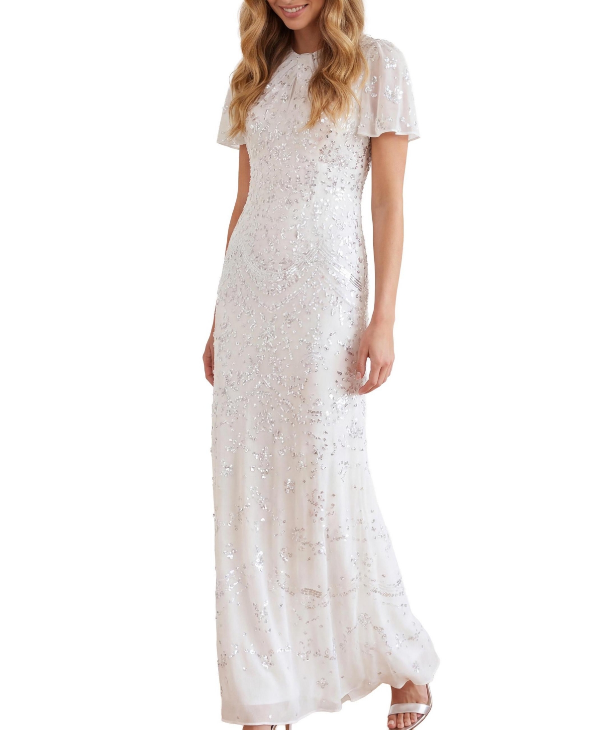 Click here for Needle & Thread Womens Freya Georgette Sequin Flut... prices