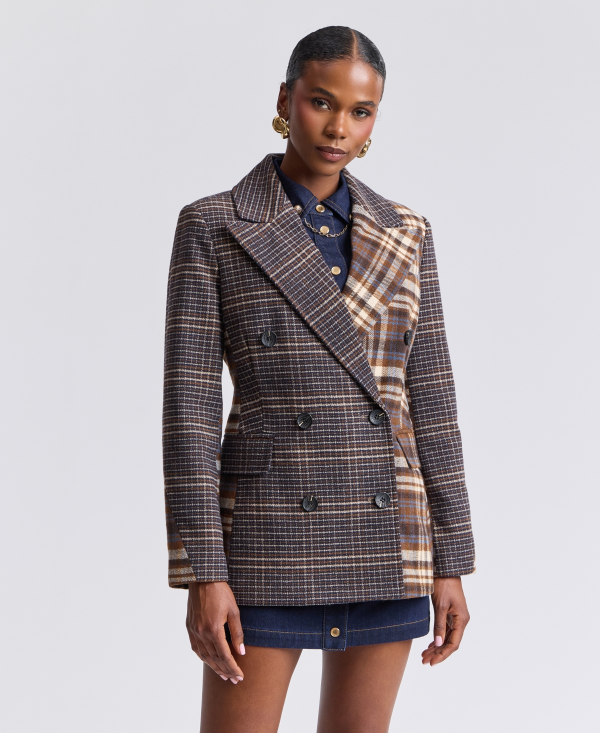 Click here for Avec Les Filles Womens Double-Breasted Blazer - Na... prices