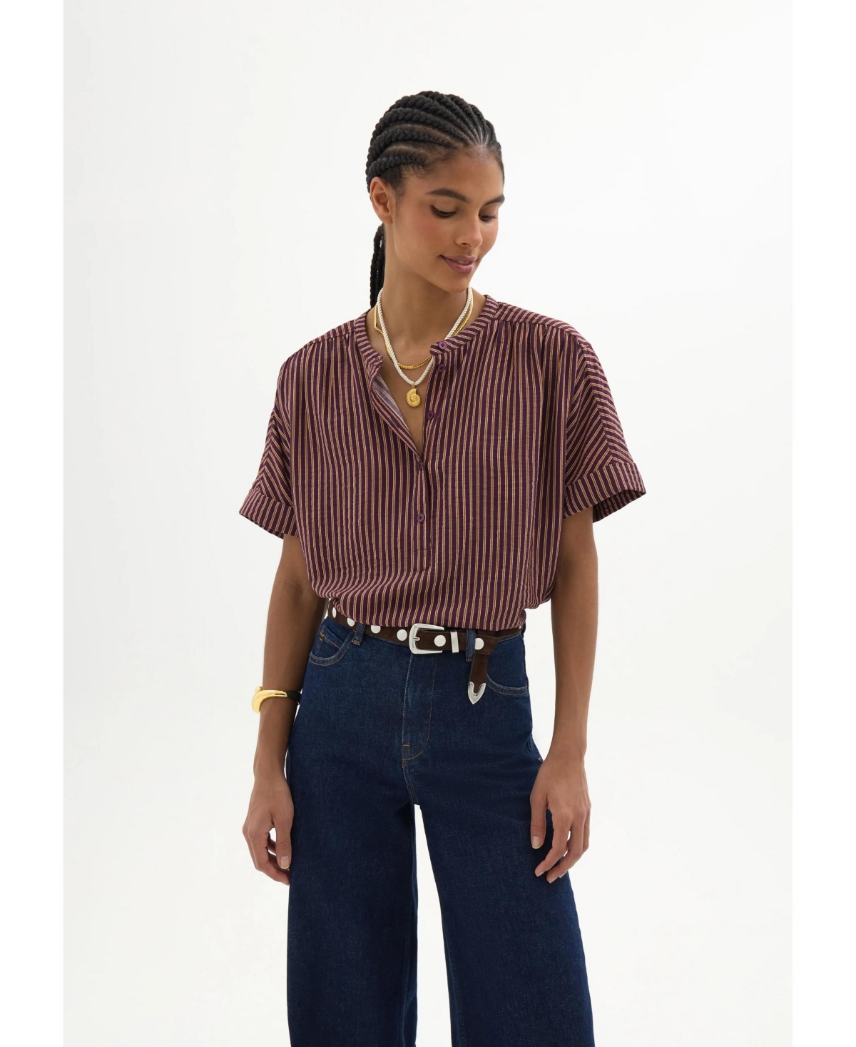 Click here for Hush Womens Debbie Air Flow Short Sleeve Blouse -... prices