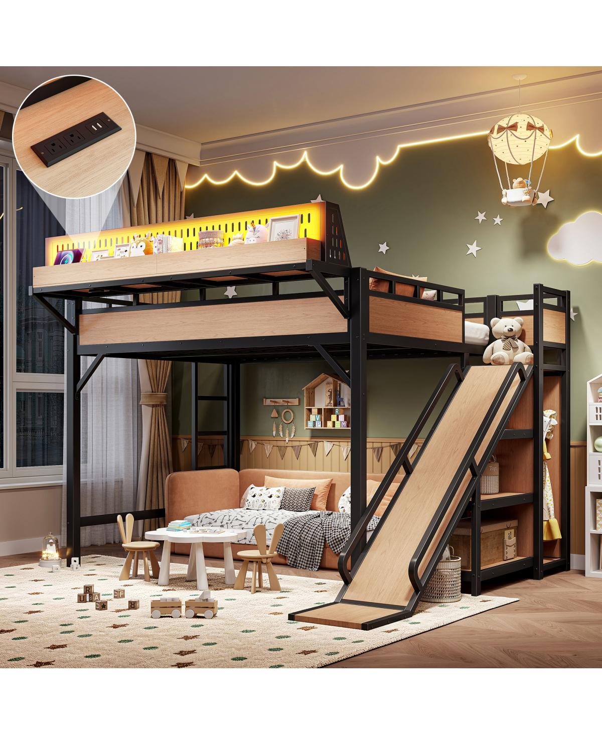 Click here for Streamdale Furniture Queen Loft Bed with Slide  St... prices