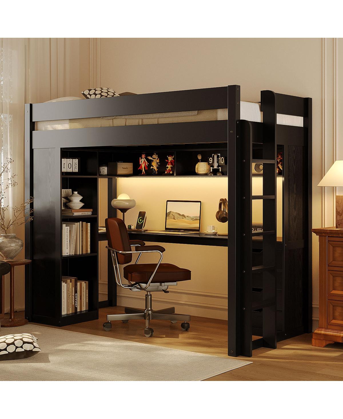 Click here for Streamdale Furniture Twin Loft Bed with L-Shaped D... prices