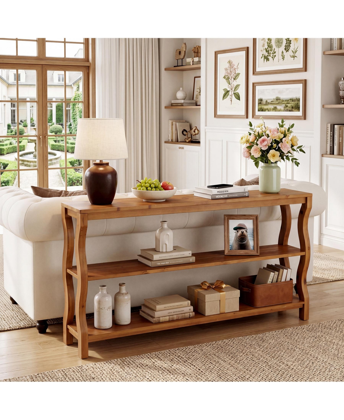 Click here for Tribesigns 63 Solid Wood Console Table with 3-Tier... prices