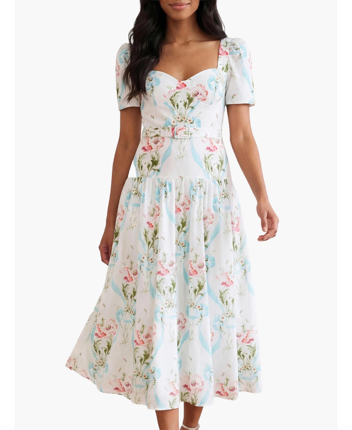Click here for Needle & Thread Womens Floral Sweetheart Fit & Fla... prices