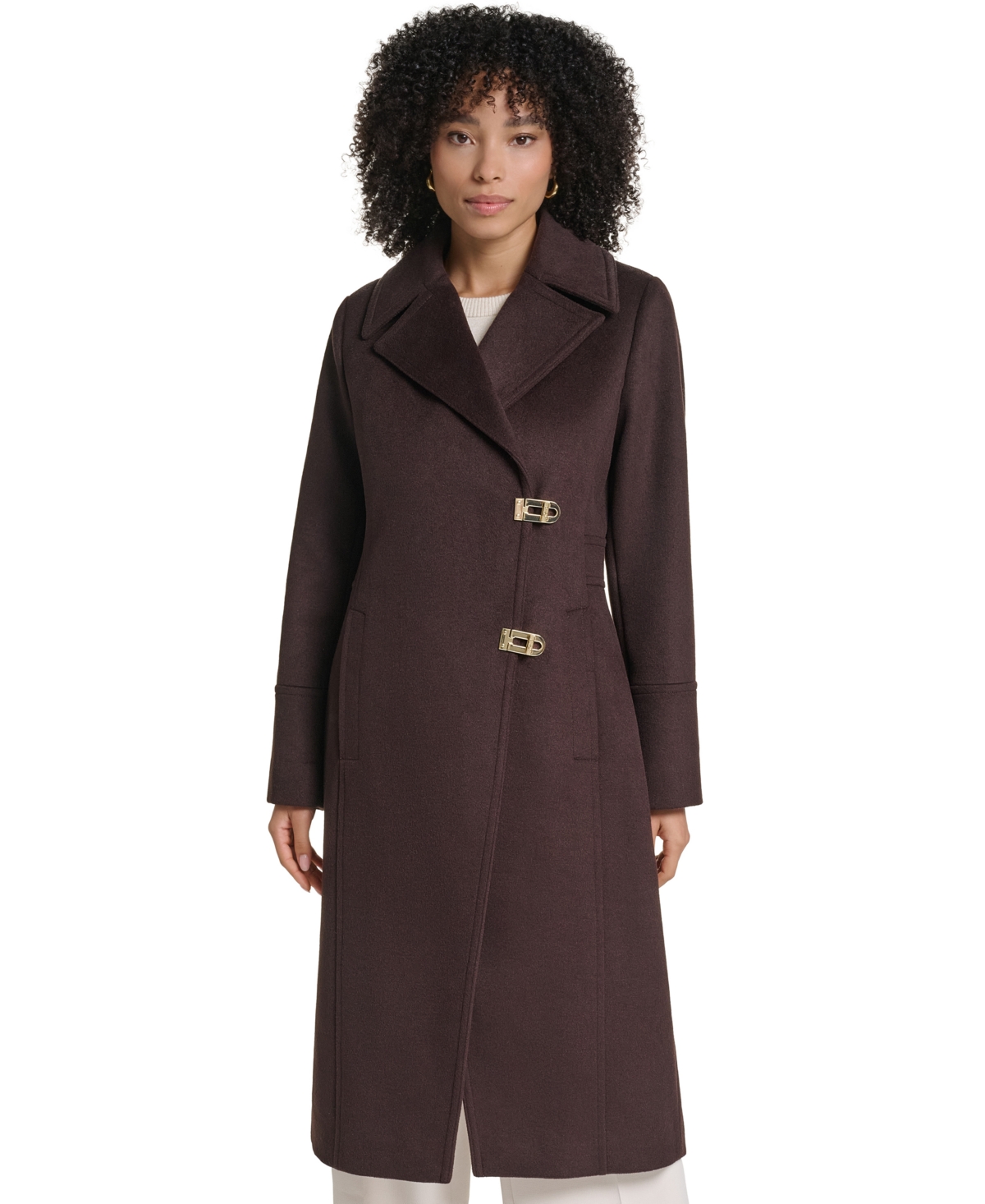 Click here for Karl Lagerfeld Paris Womens Gold Toggle Coat - Cho... prices