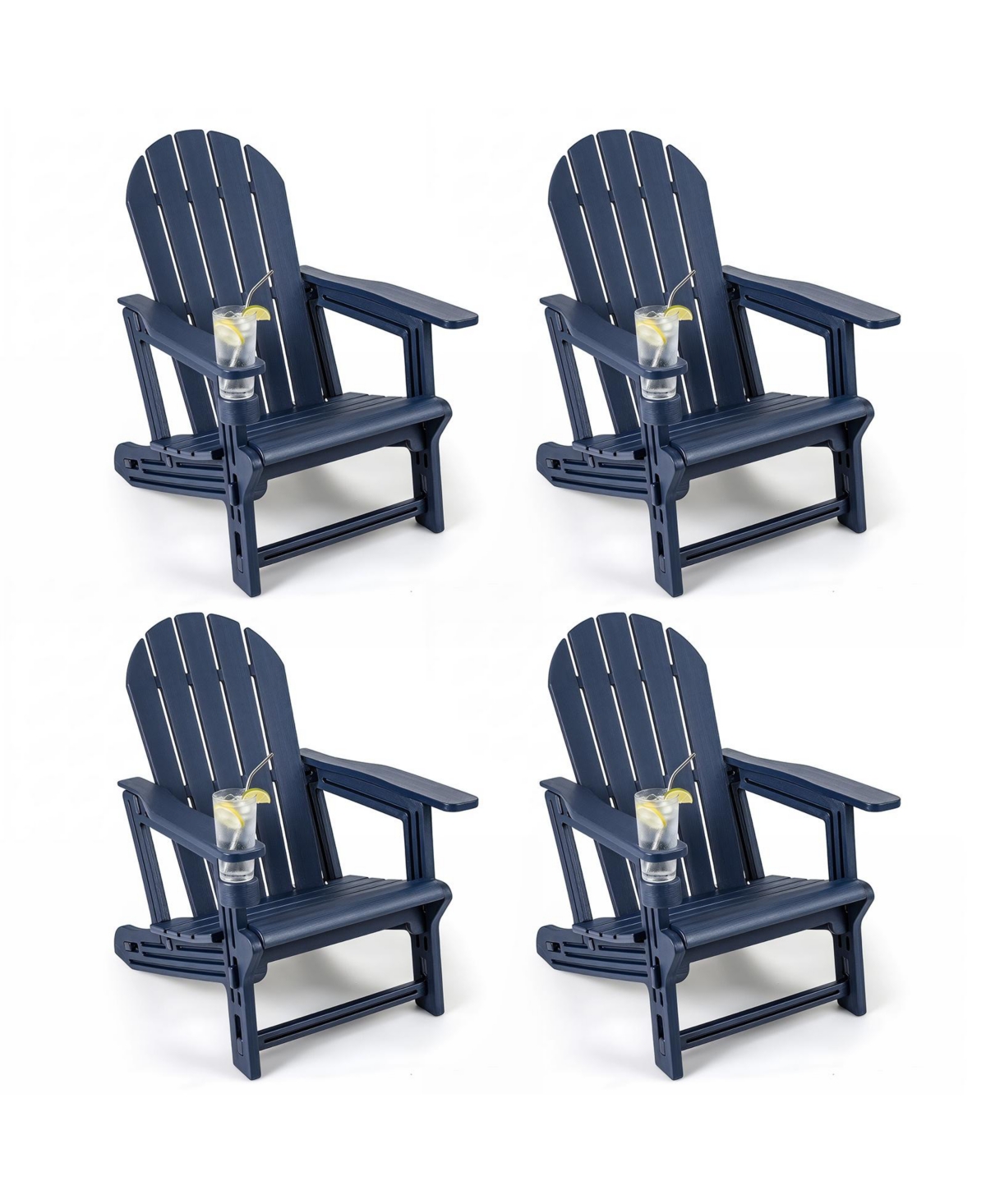 Click here for Gymax 4 Piece Adirondack Chair with Cup Holder and... prices