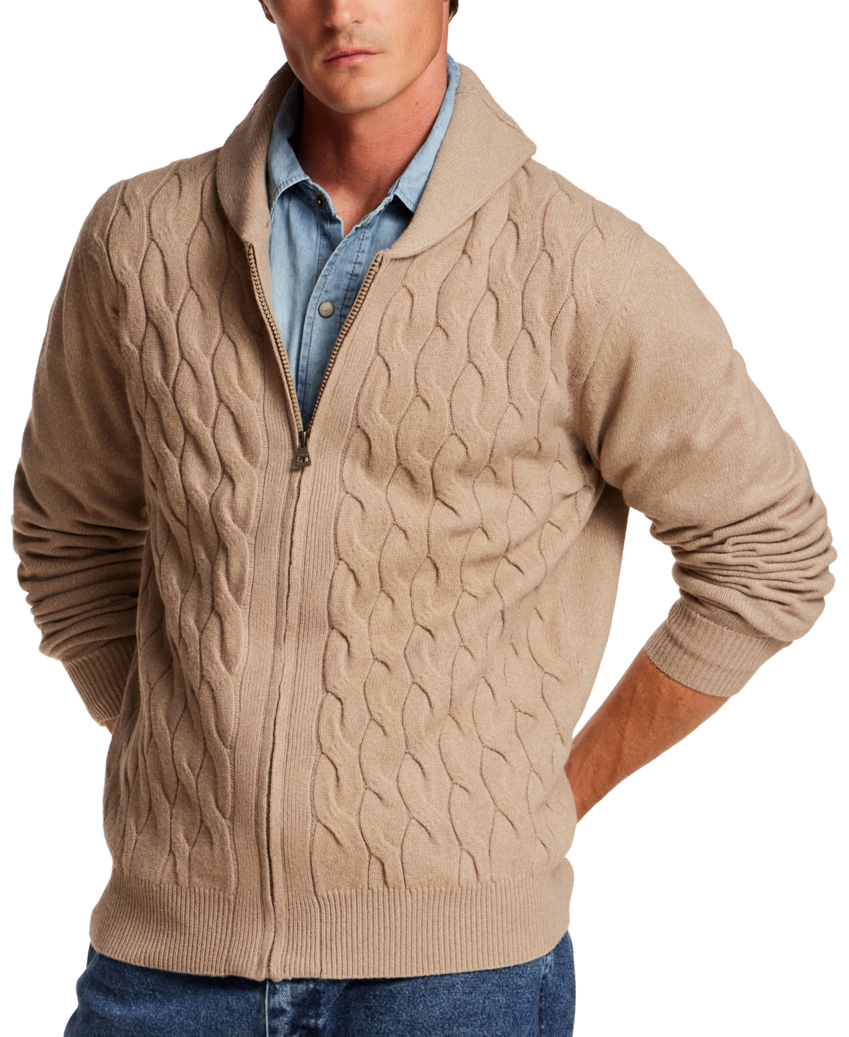 Click here for Weatherproof Vintage Mens Shawl Collar Cable Knit... prices