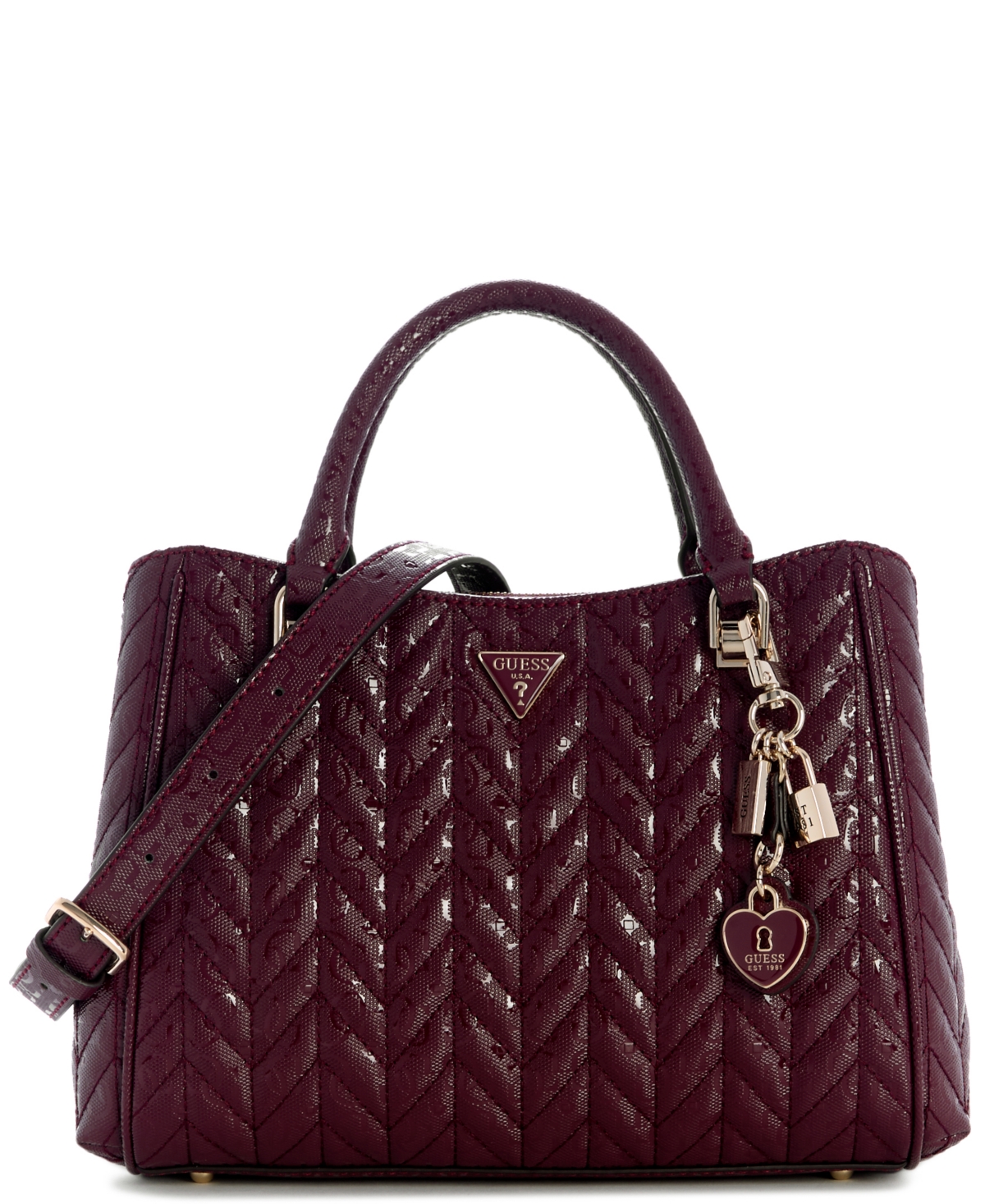 Click here for Guess Stacey Girlfriend Small Satchel Handbag - Me... prices