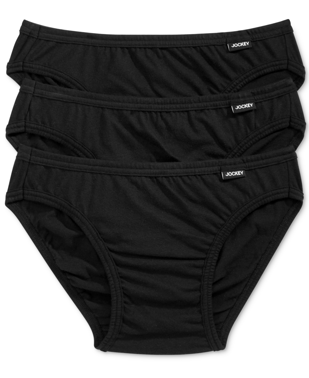 Jockey Mens 3-Pack Underwear Elance Bikini - Black