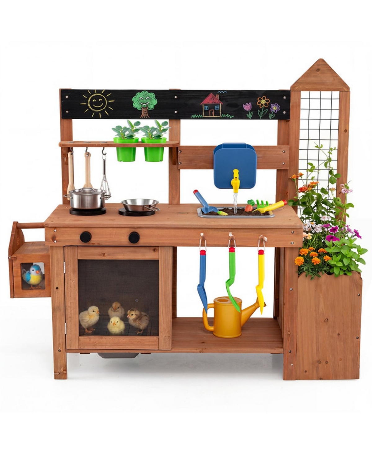 Click here for Hongge Outdoor Mud Kitchen with Removable Birdcage... prices
