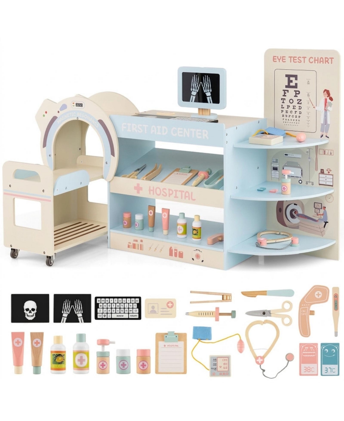 Click here for Hongge Kids Wooden Doctor Play Set with Toy Ct Mac... prices