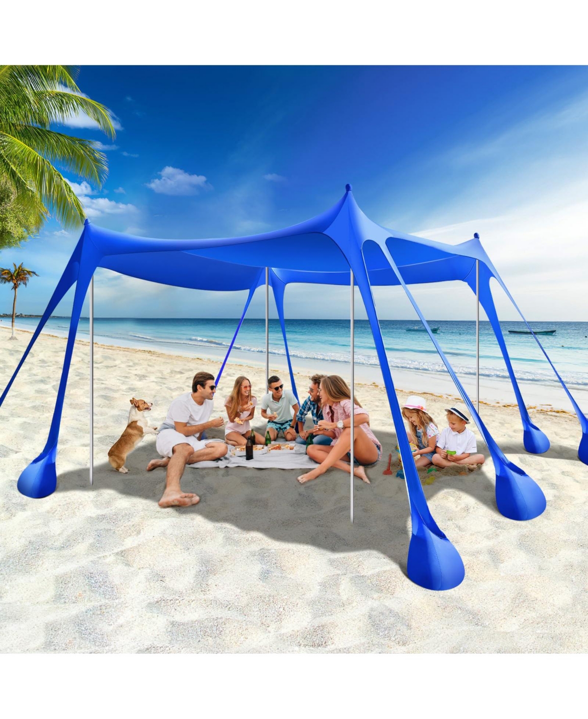 Click here for Aofar Beach Tent Shade Sun Shelter Sandbags Poles... prices