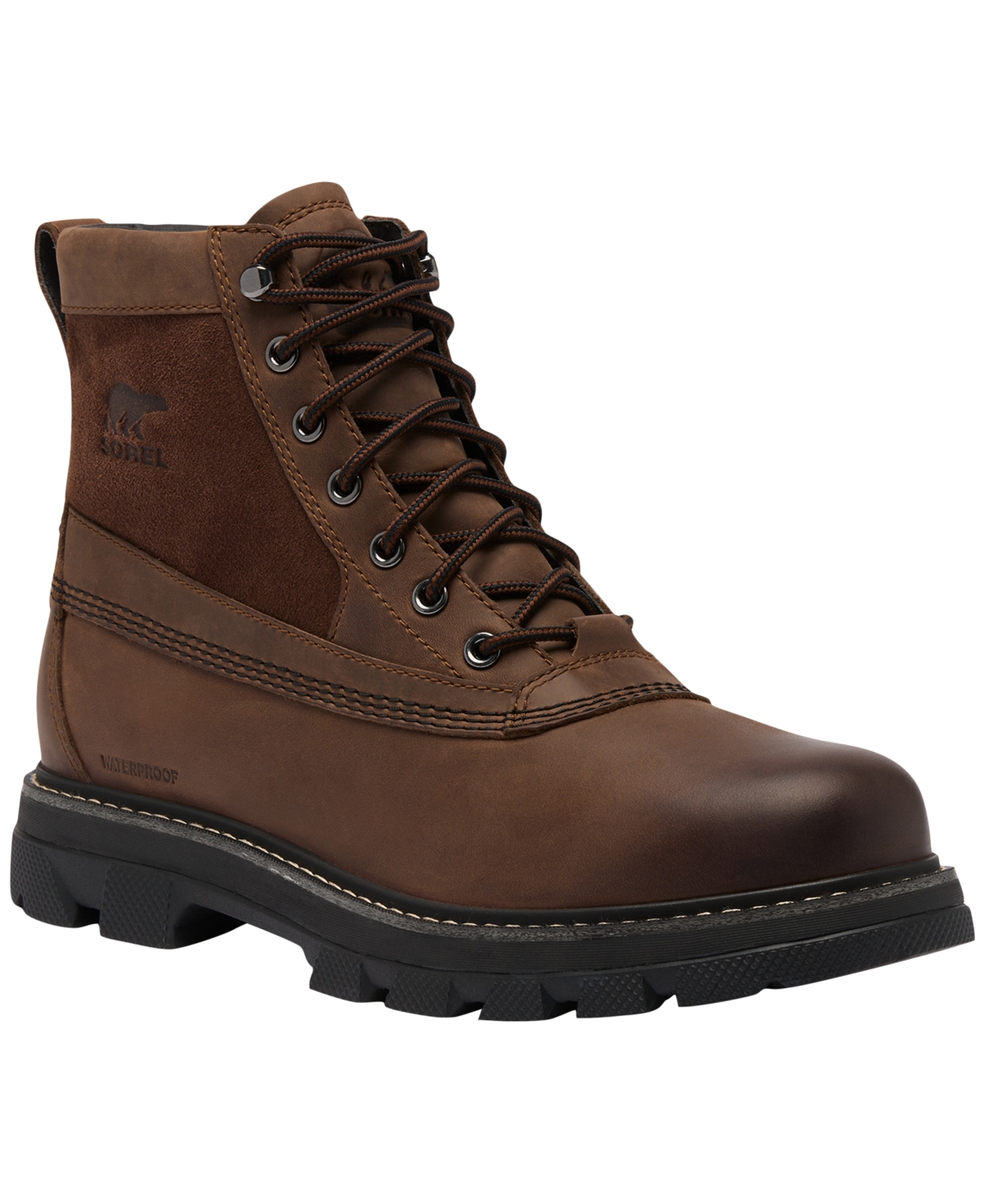 Click here for Sorel Mens Full-Grain Leather Round-Toe Boots - To... prices