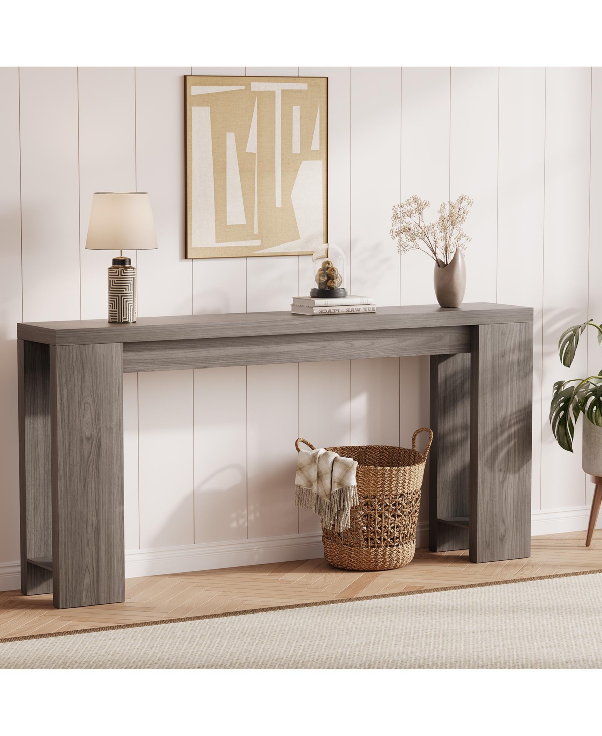 Click here for homfan 70.9 Farmhouse Console Table  Narrow Rustic... prices