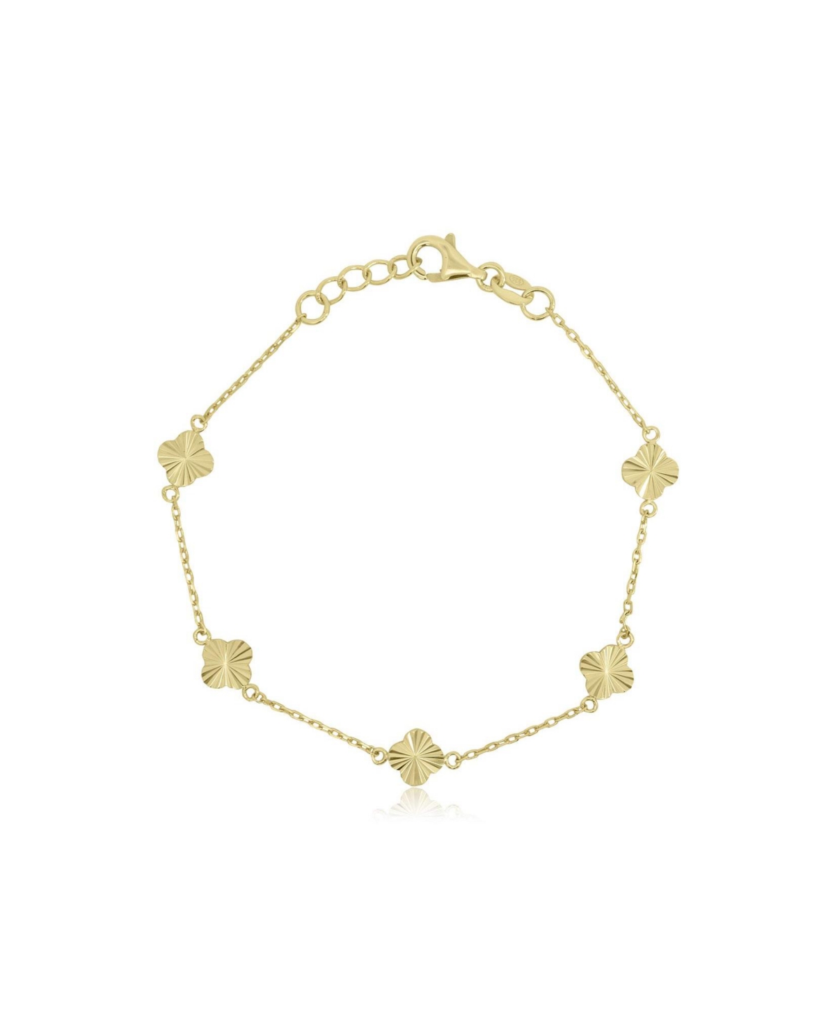 Click here for The Lovery Mini Fluted Clover Bracelet 14K Gold-Pl... prices