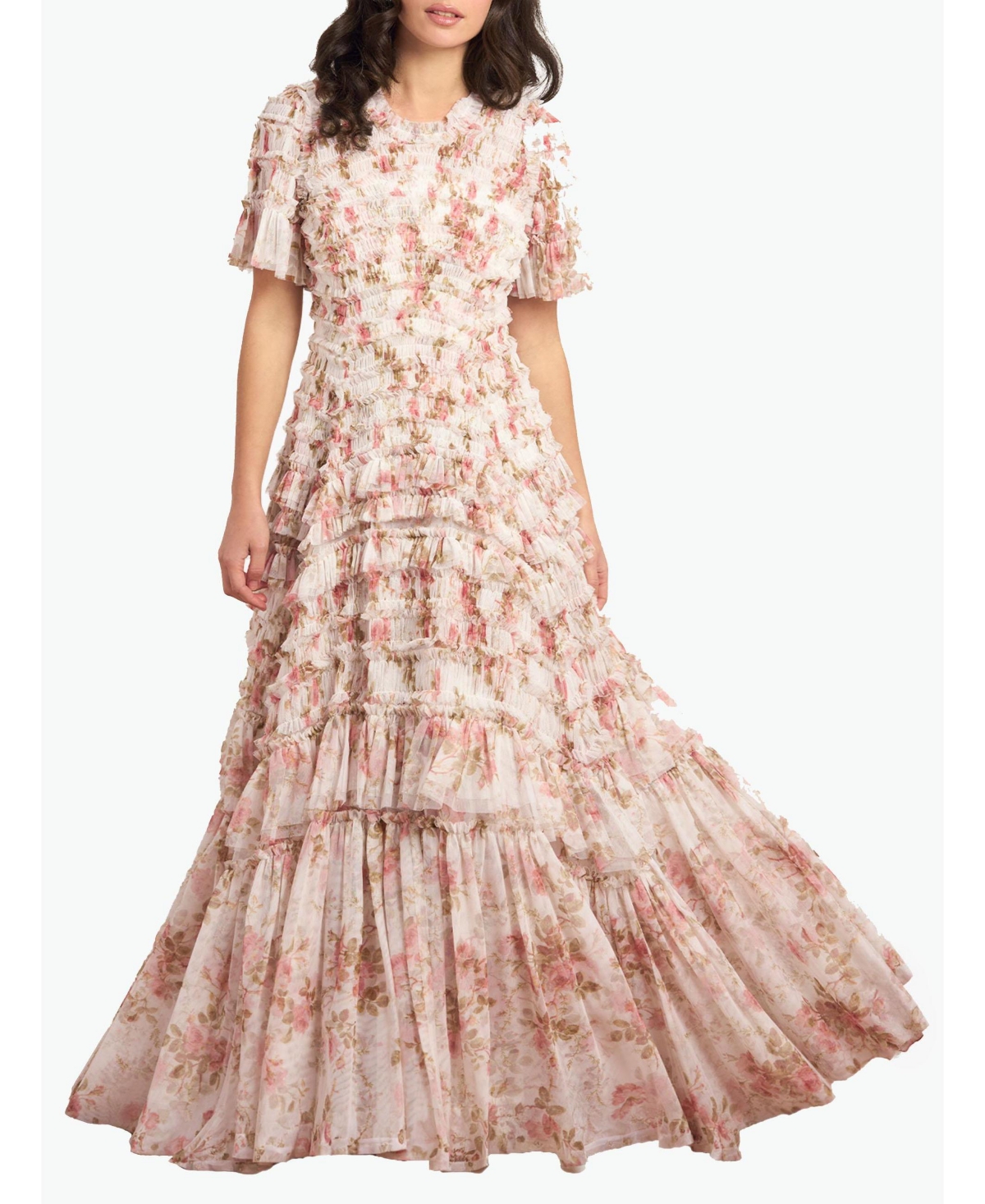 Click here for Needle & Thread Womens Summers Valentine Ruffle Go... prices