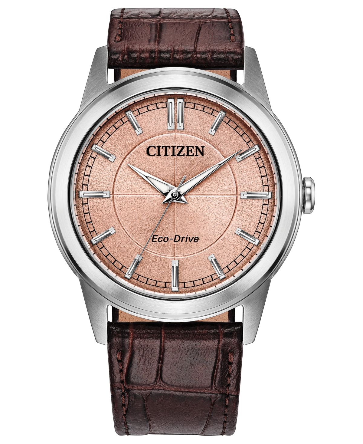 Click here for Citizen Mens Rolan Brown Leather Strap Watch 41mm... prices