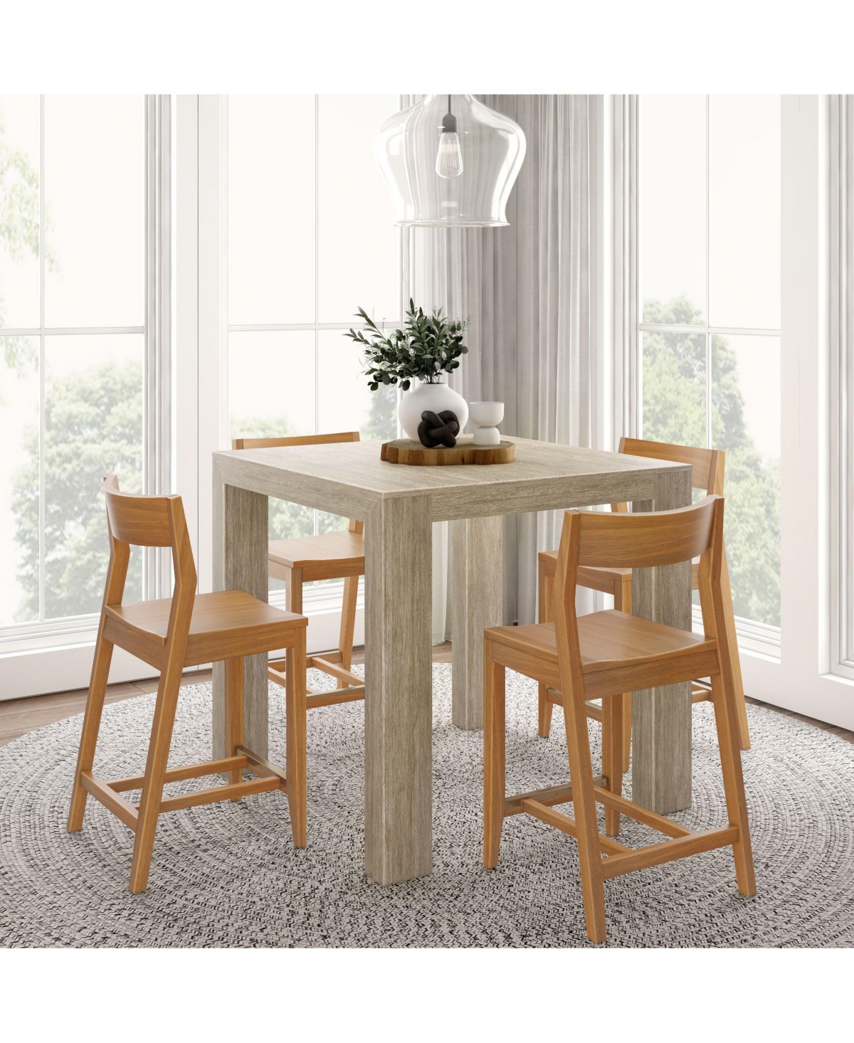 Click here for Plank+Beam Modern Counter High Table  Wirebrush +... prices