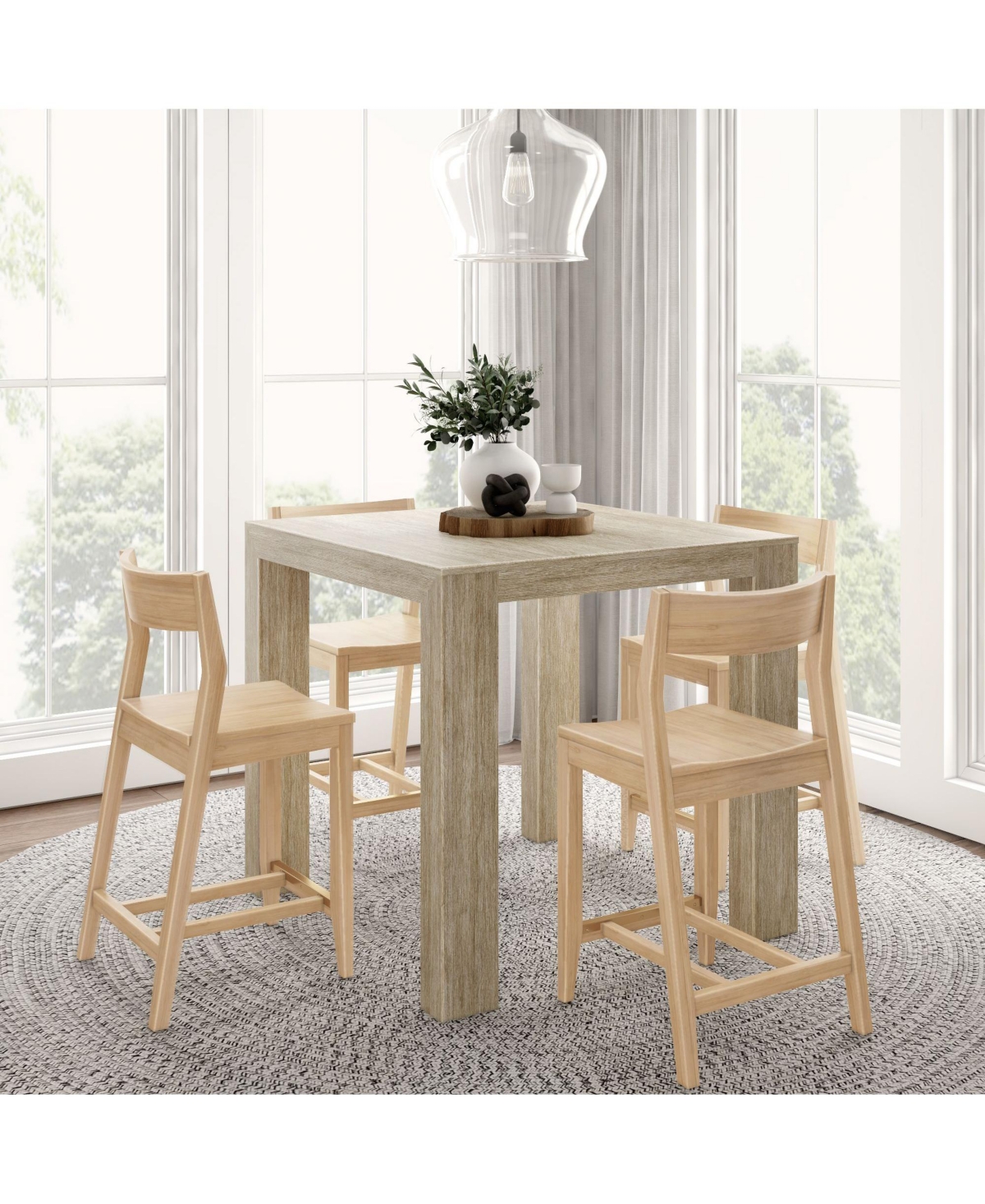 Click here for Plank+Beam Modern Counter High Table  Wirebrush +... prices