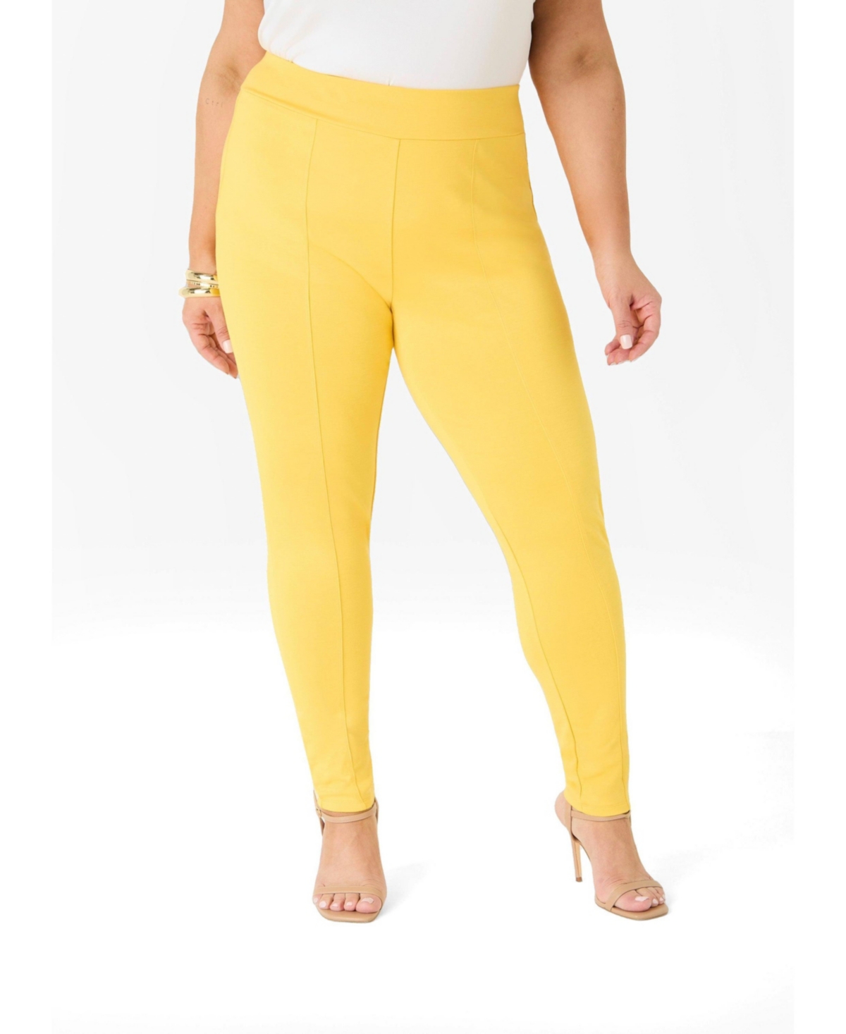 Click here for Ashley Stewart Plus Sizes Seamed Ponte Leggings -... prices