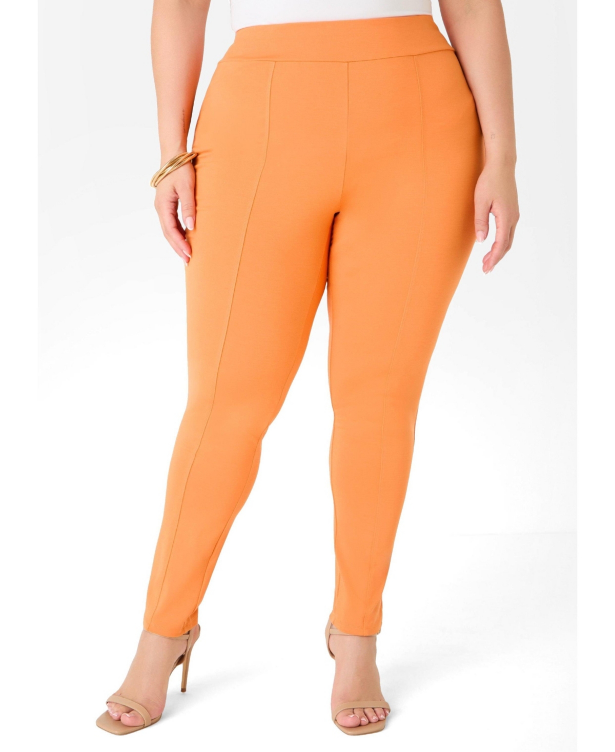 Click here for Ashley Stewart Plus Sizes Seamed Ponte Leggings -... prices