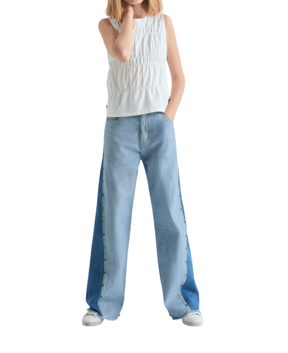 Click here for Scalpers Girls 4T - 16 Wide Leg Bicolor Denim Pant... prices