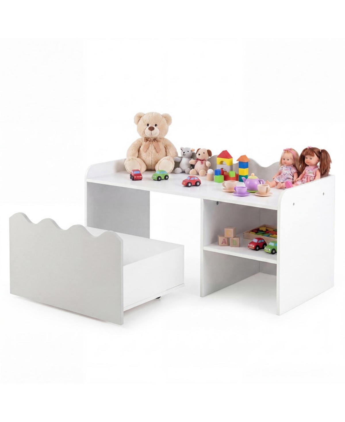 Click here for Sugift Scalloped Kids Bookshelf and Toy Storage Or... prices