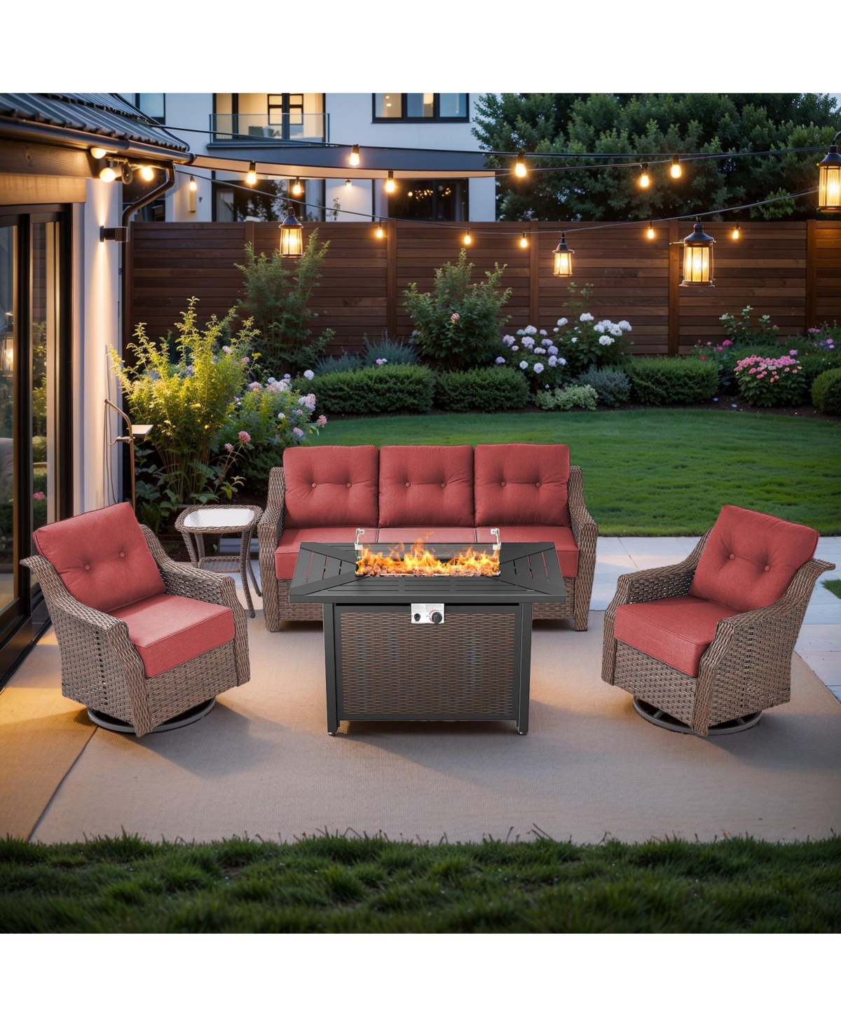 Click here for Pocassy 5-Piece Wicker Patio Furniture Set With Fi... prices