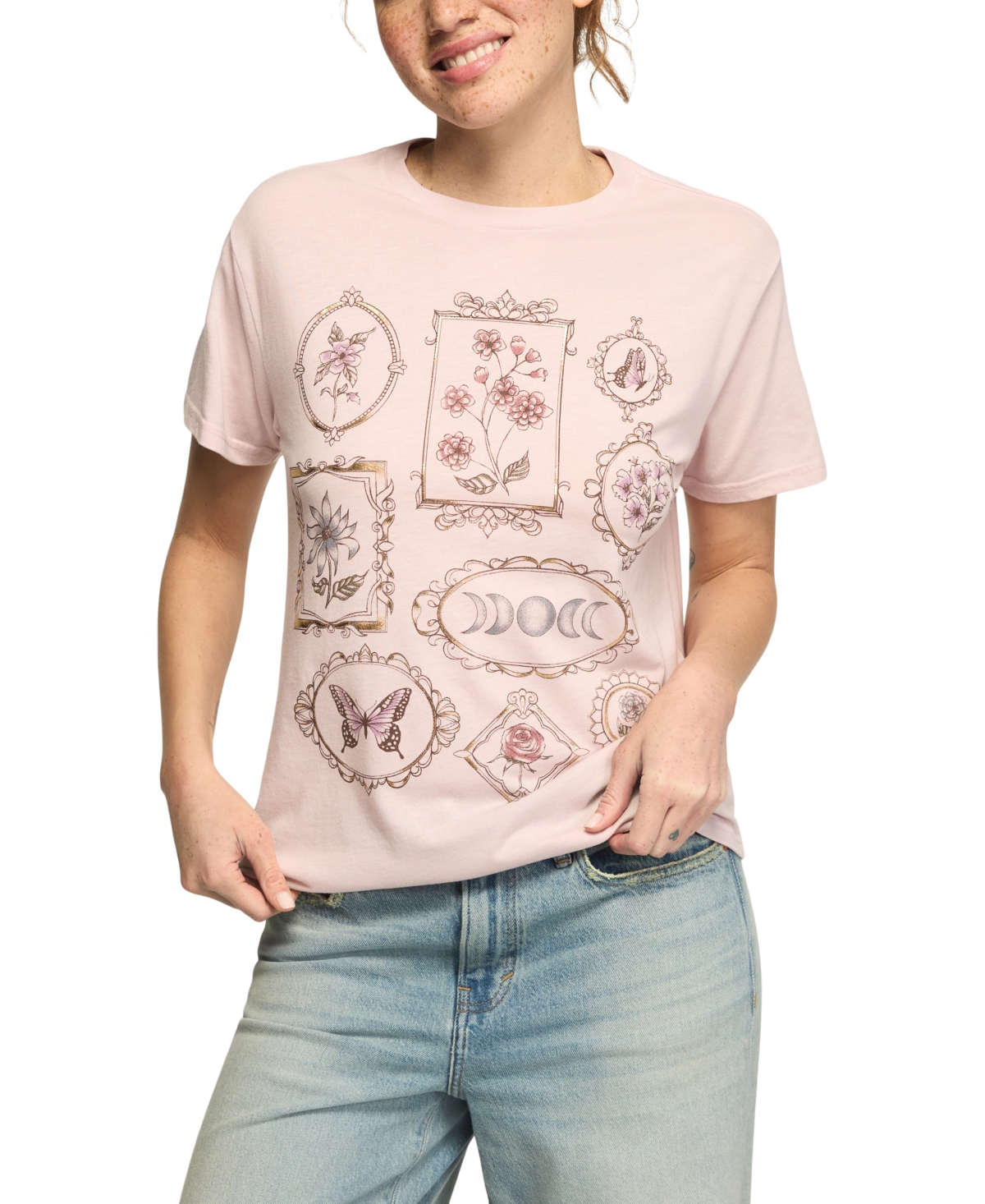 Click here for Lucky Brand Womens Floral Frames Boyfriend T-Shirt... prices