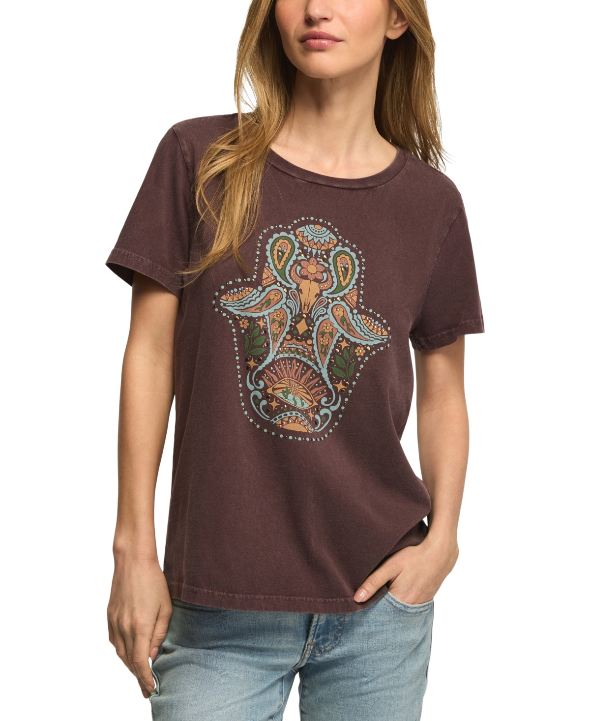 Click here for Lucky Brand Womens Western Hamsa Classic Crew Grap... prices