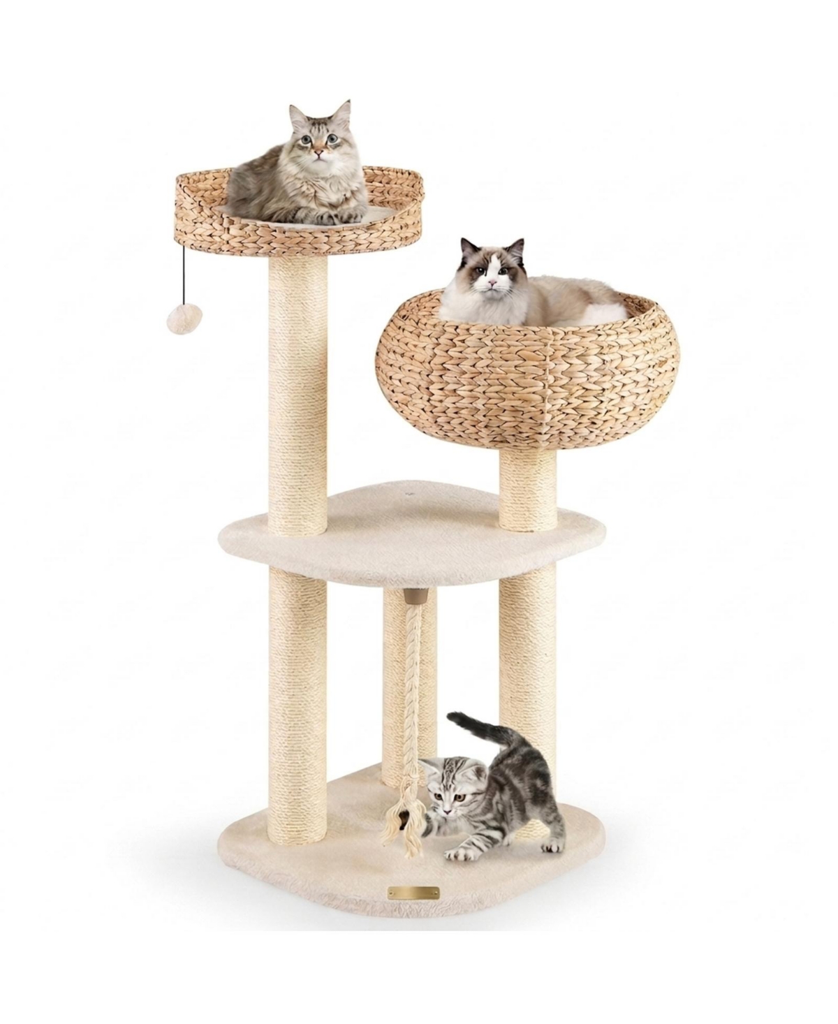 Click here for Sugift 41 in Rattan Cat Tree with Napping Perch -... prices