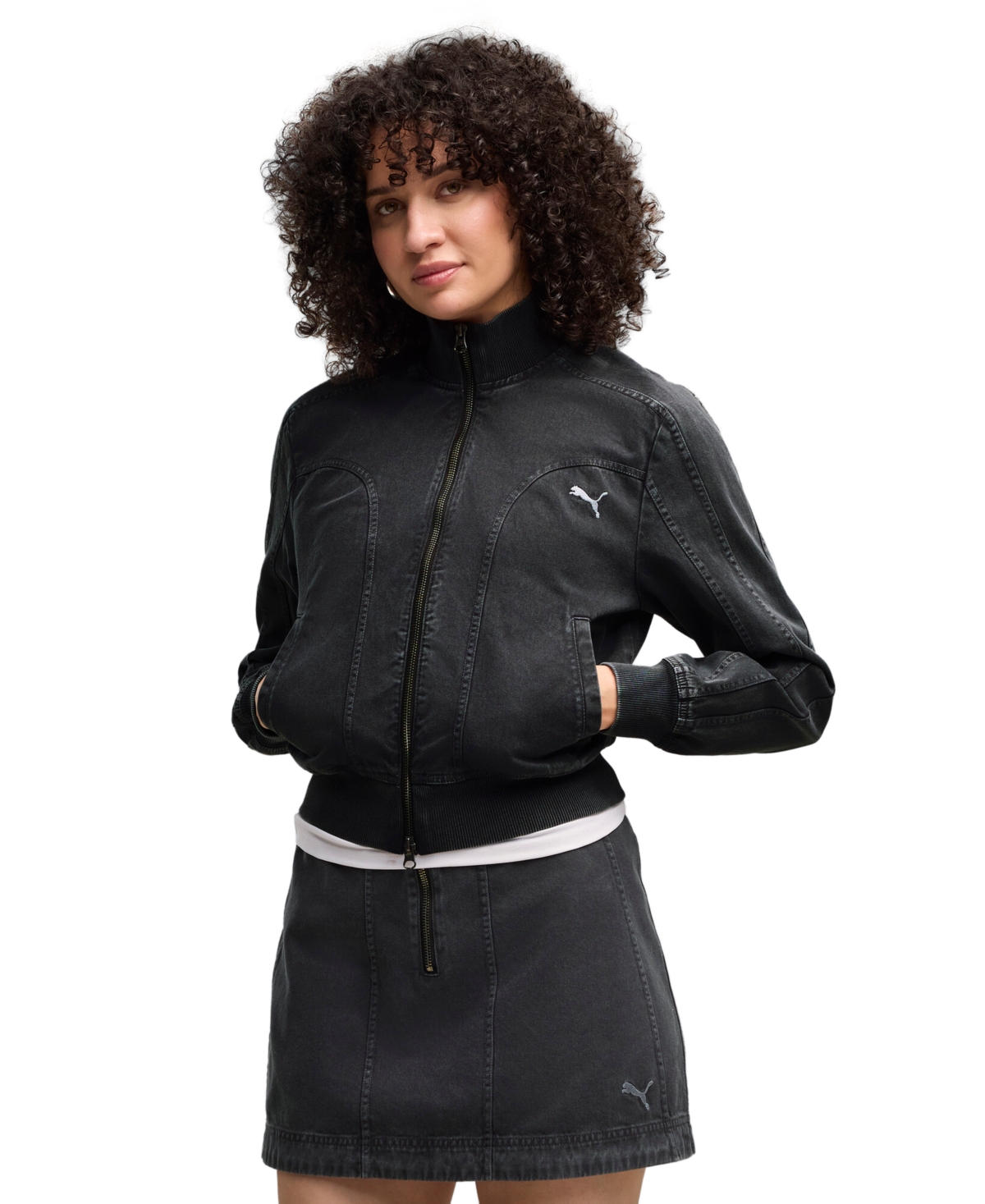 Click here for Puma Womens Future Archive Washed-Twill Bomber Sho... prices