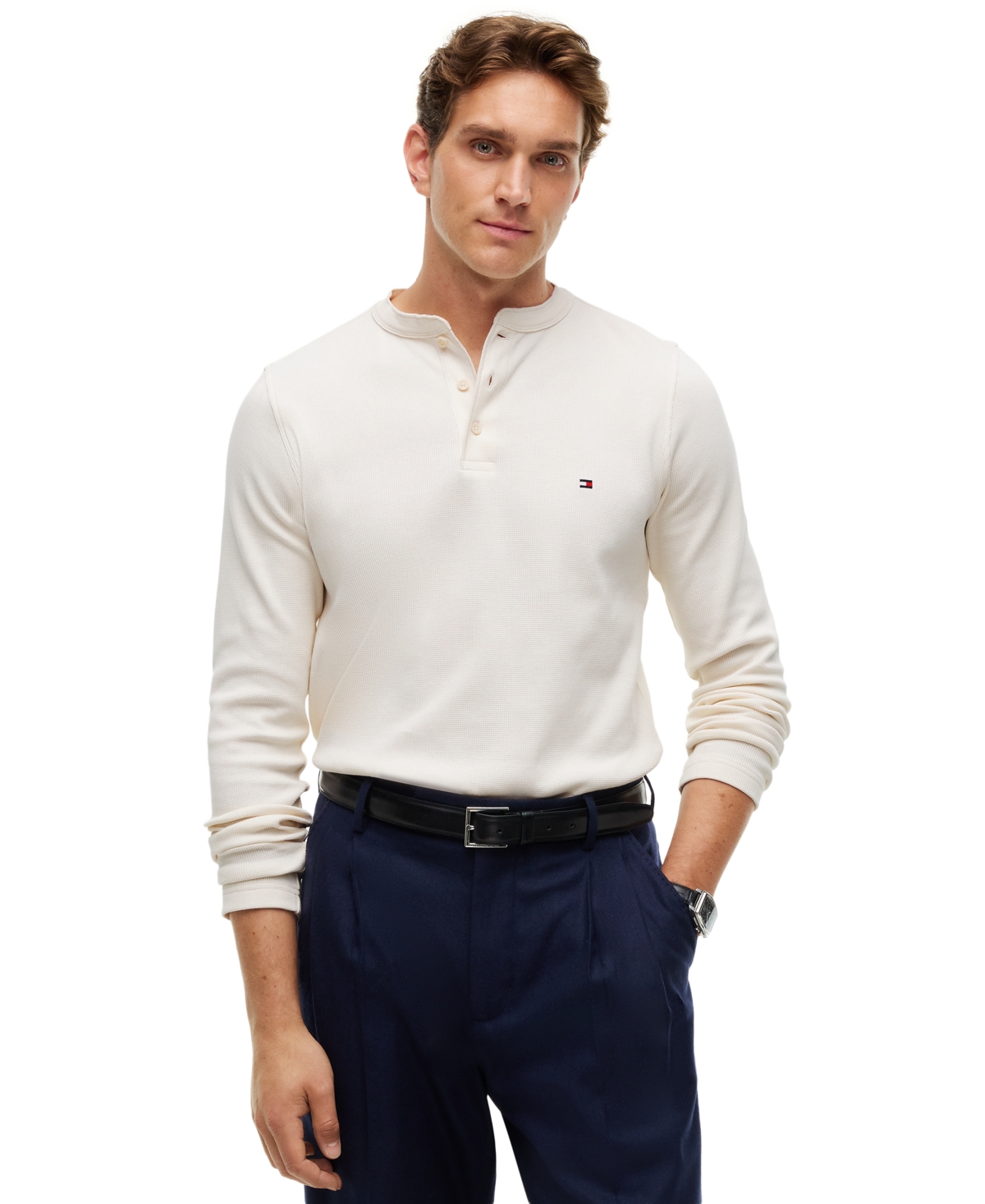 Click here for Tommy Hilfiger Mens Waffle Texture Henley Shirt -... prices