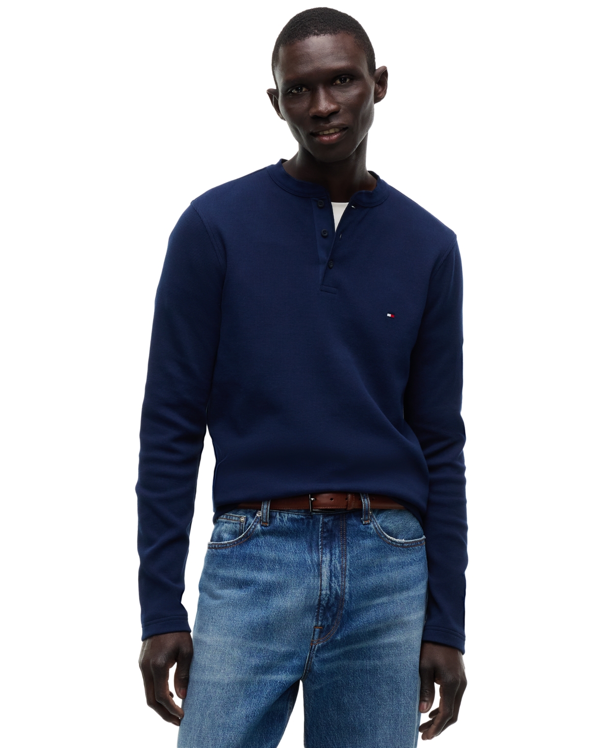 Click here for Tommy Hilfiger Mens Waffle Texture Henley Shirt -... prices