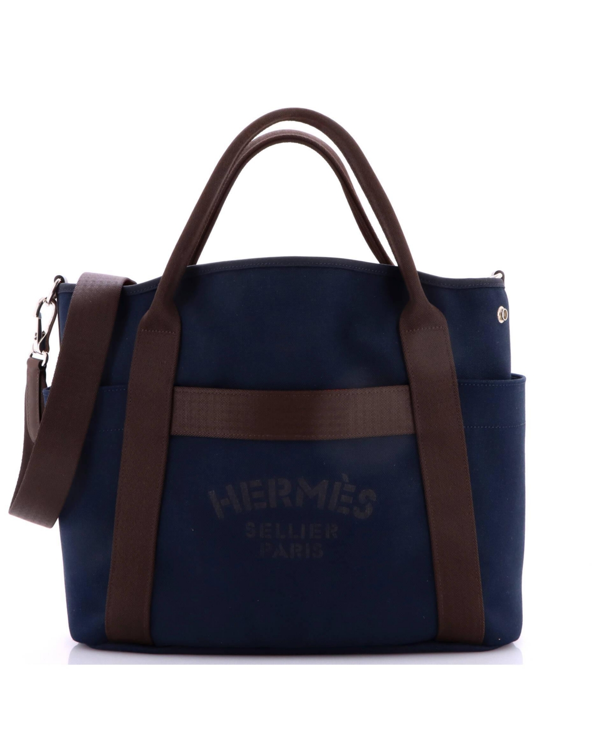 Click here for Pre-Owned Hermes Sac De Pansage Groom Handbag Canv... prices