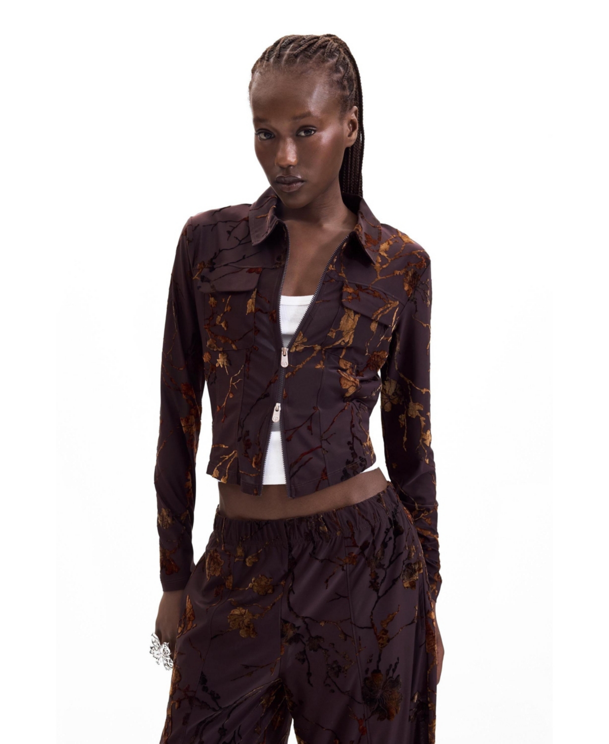 Click here for Desigual Womens Long-sleeved knit t-shirt - Brown prices