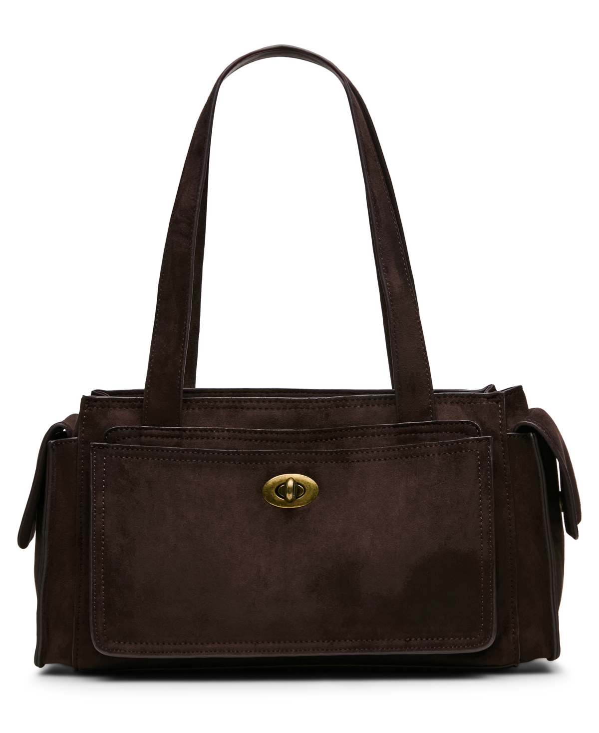 Click here for Steve Madden Taro Small Satchel Handbag - Chocolat... prices