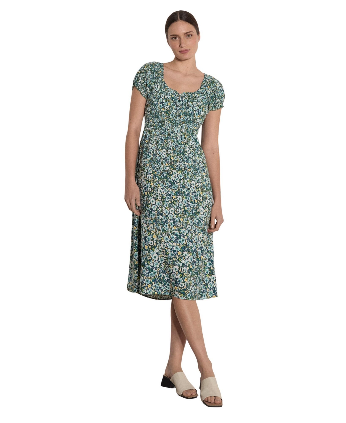 Click here for Apricot Womens Milkmaid Midi Dress - Aqua prices