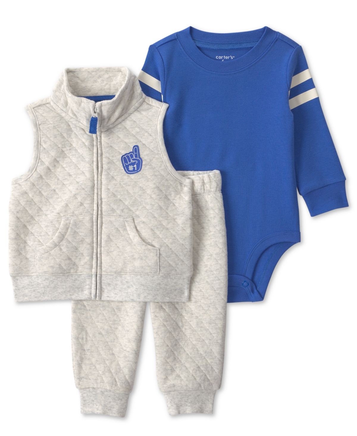 Click here for Carters Baby Boys Full-Zip Varsity Quilted Vest  B... prices