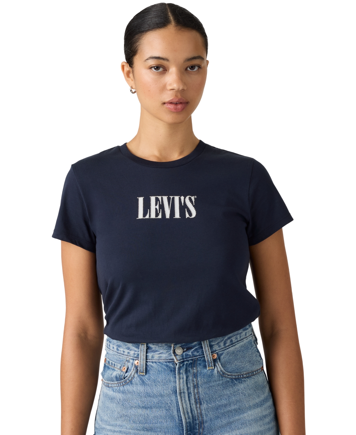 Click here for Levis Womens Perfect Graphic Logo Cotton T-shirt -... prices