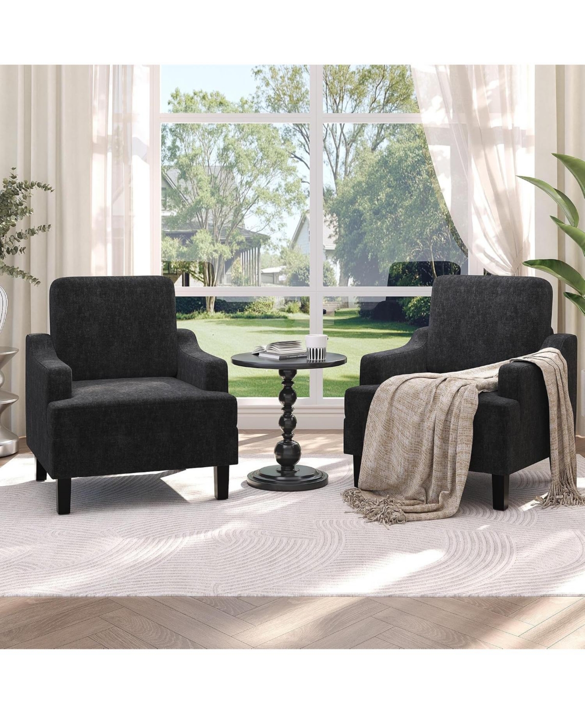 Click here for gaomon 2 Piece Modern Chenille Accent Sofa Chair... prices