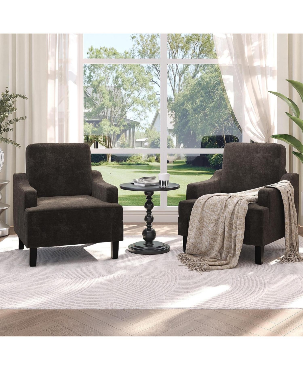 Click here for gaomon 2 Piece Modern Chenille Accent Sofa Chair... prices