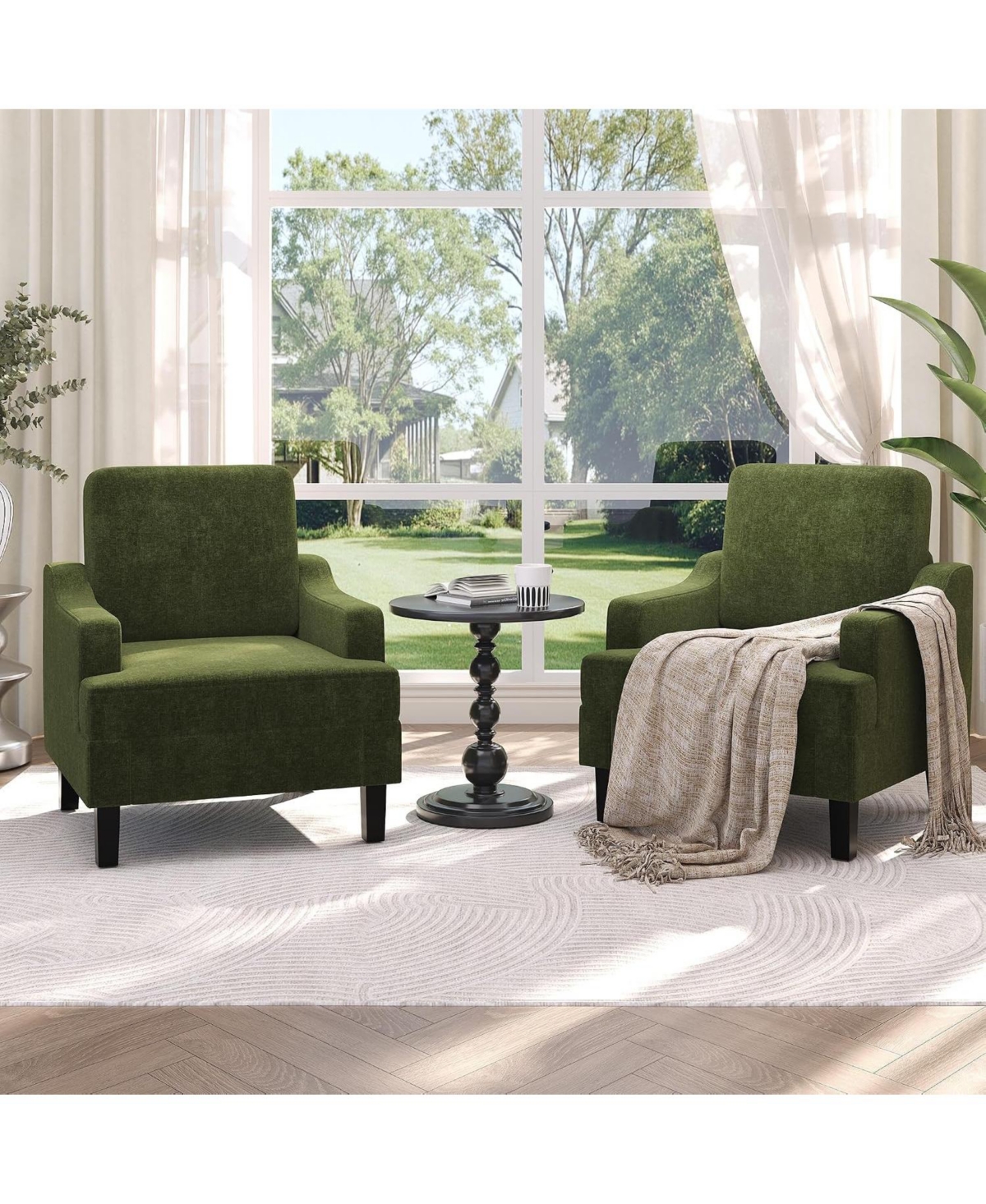 Click here for gaomon 2 Piece Modern Chenille Accent Sofa Chair... prices