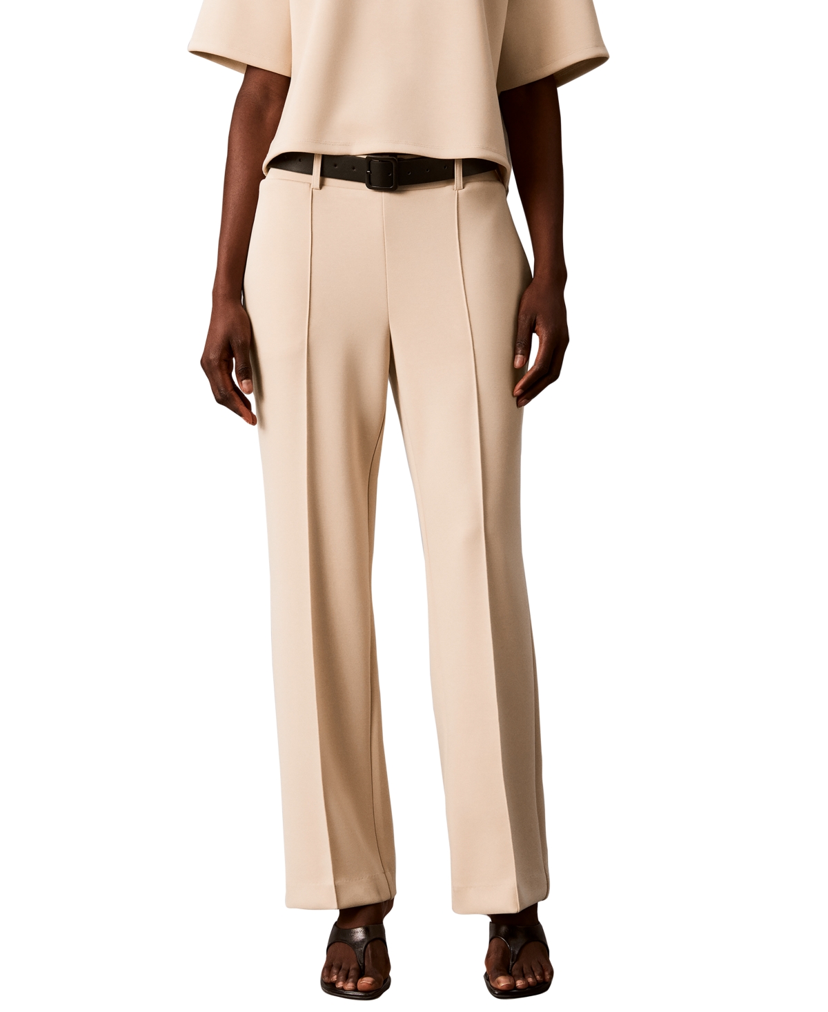 Click here for Calvin Klein Womens Pull-On High-Rise Wide-Leg Pan... prices