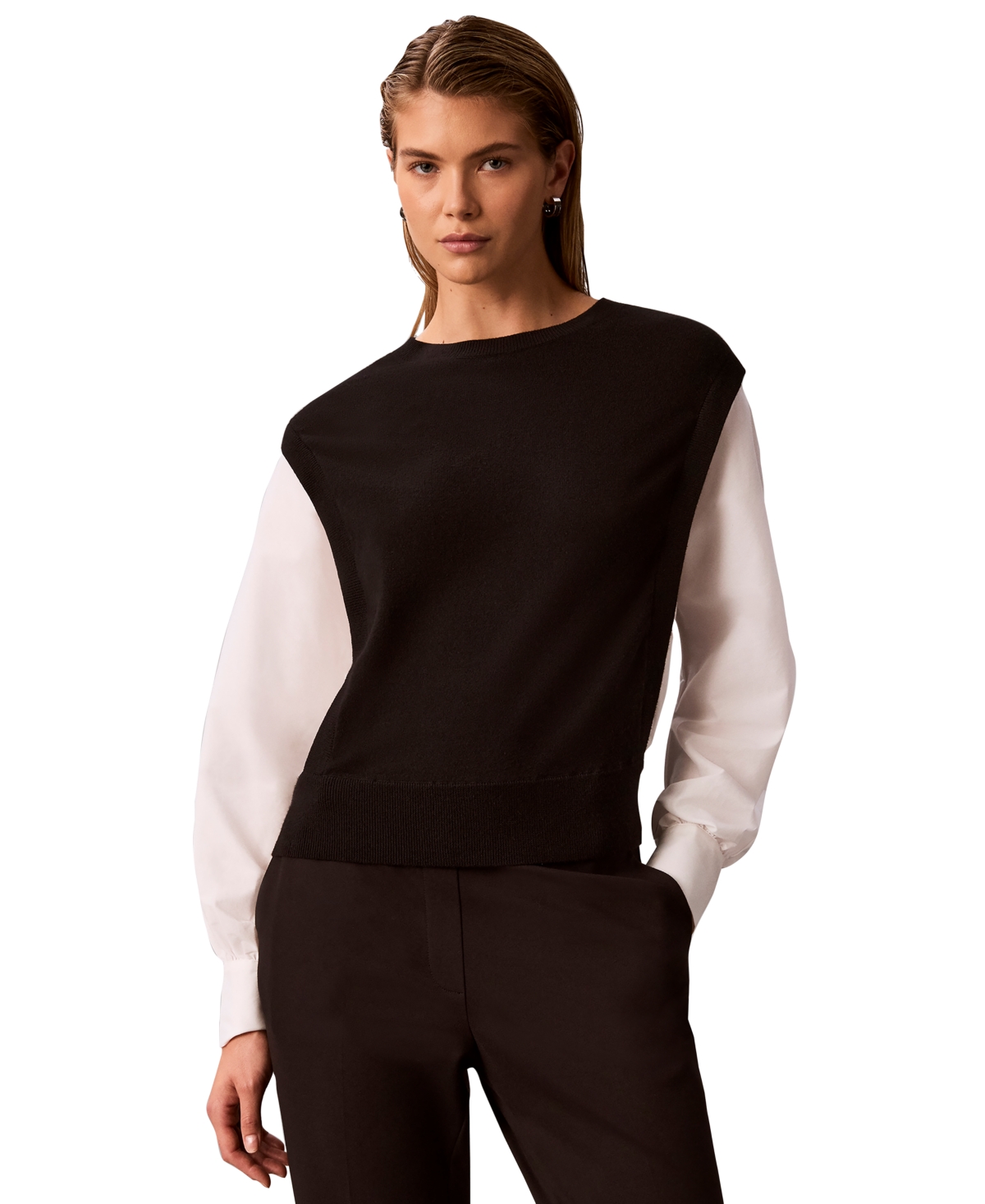 Click here for Calvin Klein Womens Crewneck Long-Sleeve Sweater -... prices