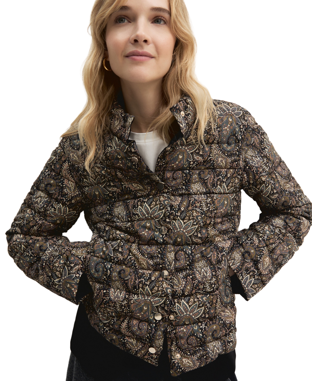 Click here for Emme Marella Womens Reversible Puffer Jacket - Bla... prices