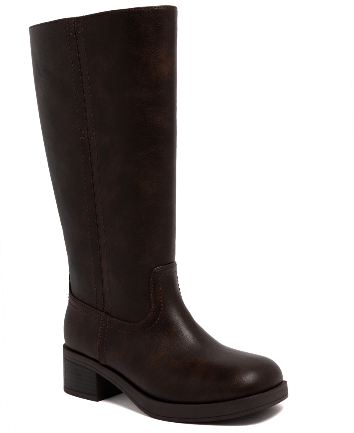 Click here for Sugar Womens Hayzel Mid Shaft Moto Stacked-Heel Bo... prices